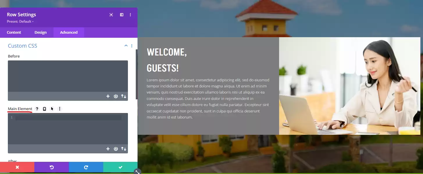 3. Select the mobile icon to open three options for responsive layout: desktop, tablet, and mobile.