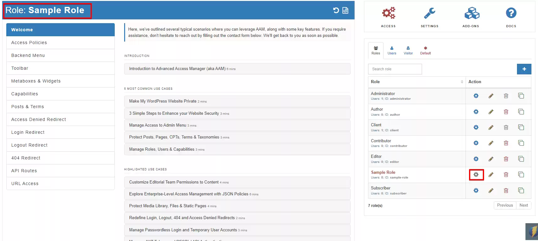 In your WordPress dashboard, navigate to the "AAM" menu on the left-hand side.