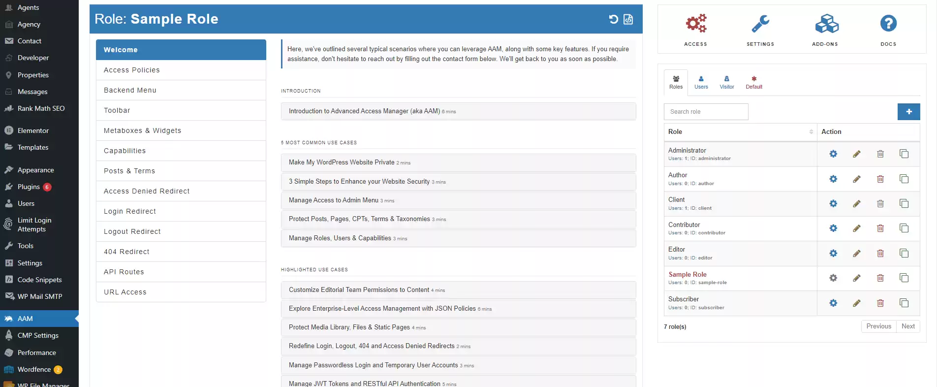 In your WordPress dashboard, navigate to the "AAM" menu on the left-hand side.