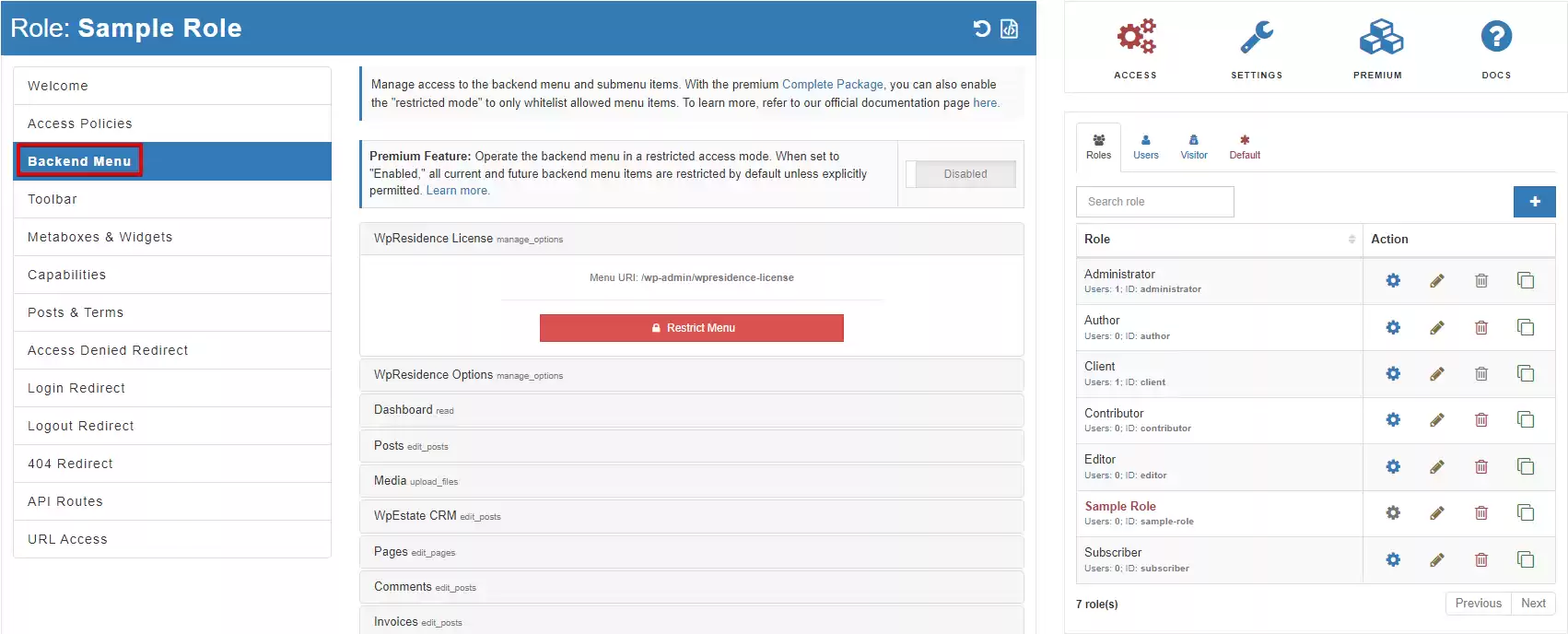 In your WordPress dashboard, navigate to the "AAM" menu on the left-hand side.